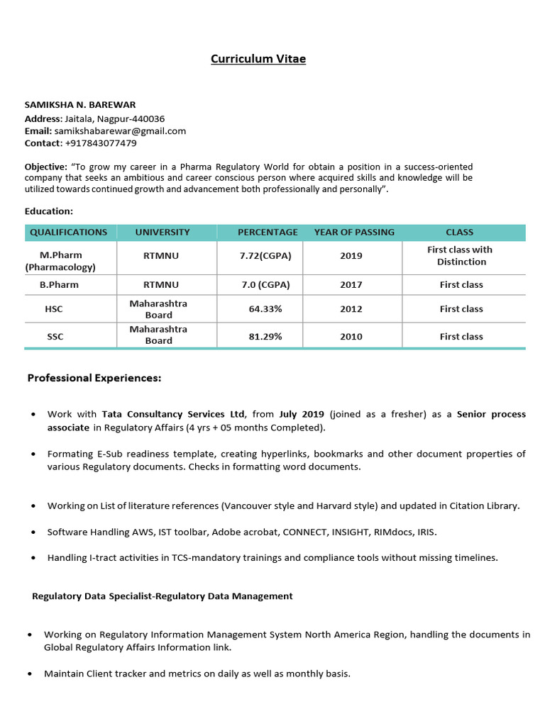 Samiksha CV | PDF
