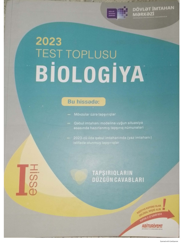 Biologiya 2023 Toplu 1-Ci Hissə Tam Formada | PDF