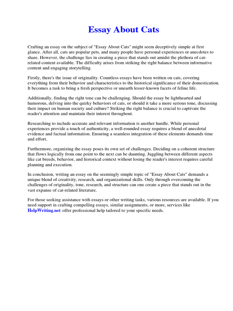 Essay About Cats | PDF | Economic System | Capitalism