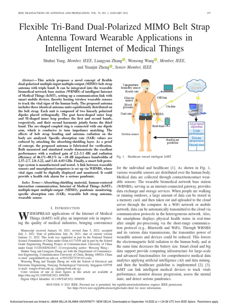 Flexible Tri-Band Dual-Polarized MIMO Belt Strap Antenna Toward ...