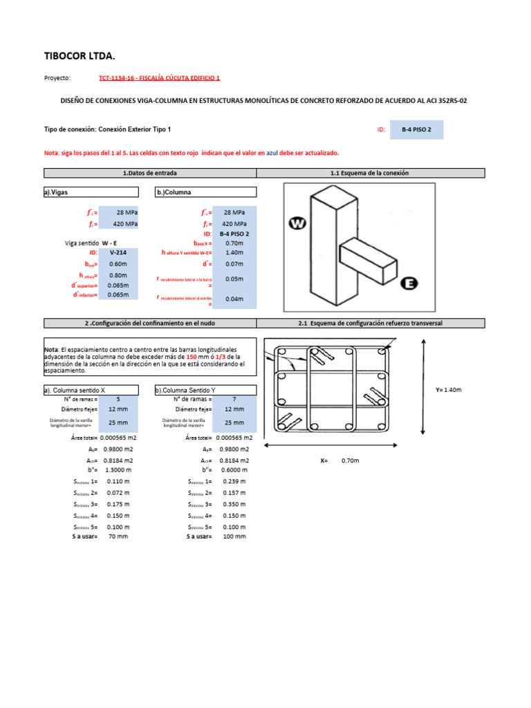 02 Nudo - Conexión Exterior Tipo 1 - Columna Continua | Descargar gratis PDF | Viga (Estructura ...