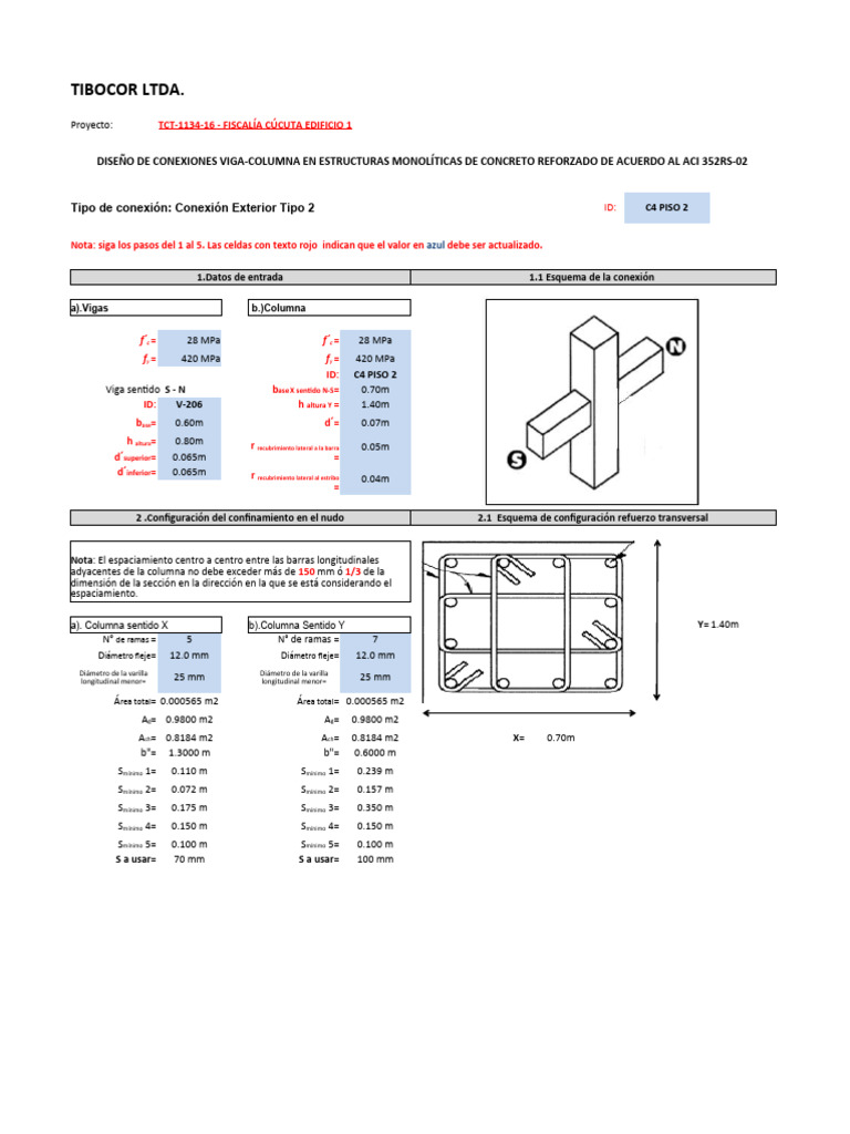 03 Nudo - Conexión Exterior Tipo 2 - Columna Continua | Descargar gratis PDF | Viga (Estructura ...