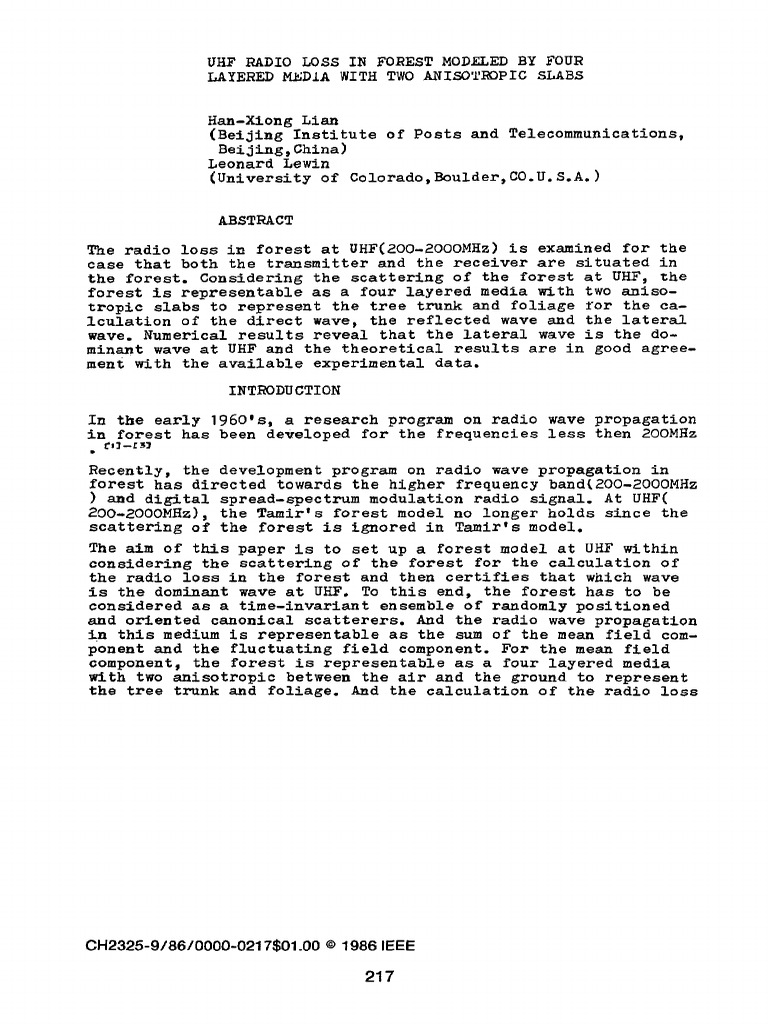 Uhf Modeled by Four Layer | PDF | Radio Spectrum | Electrical Engineering
