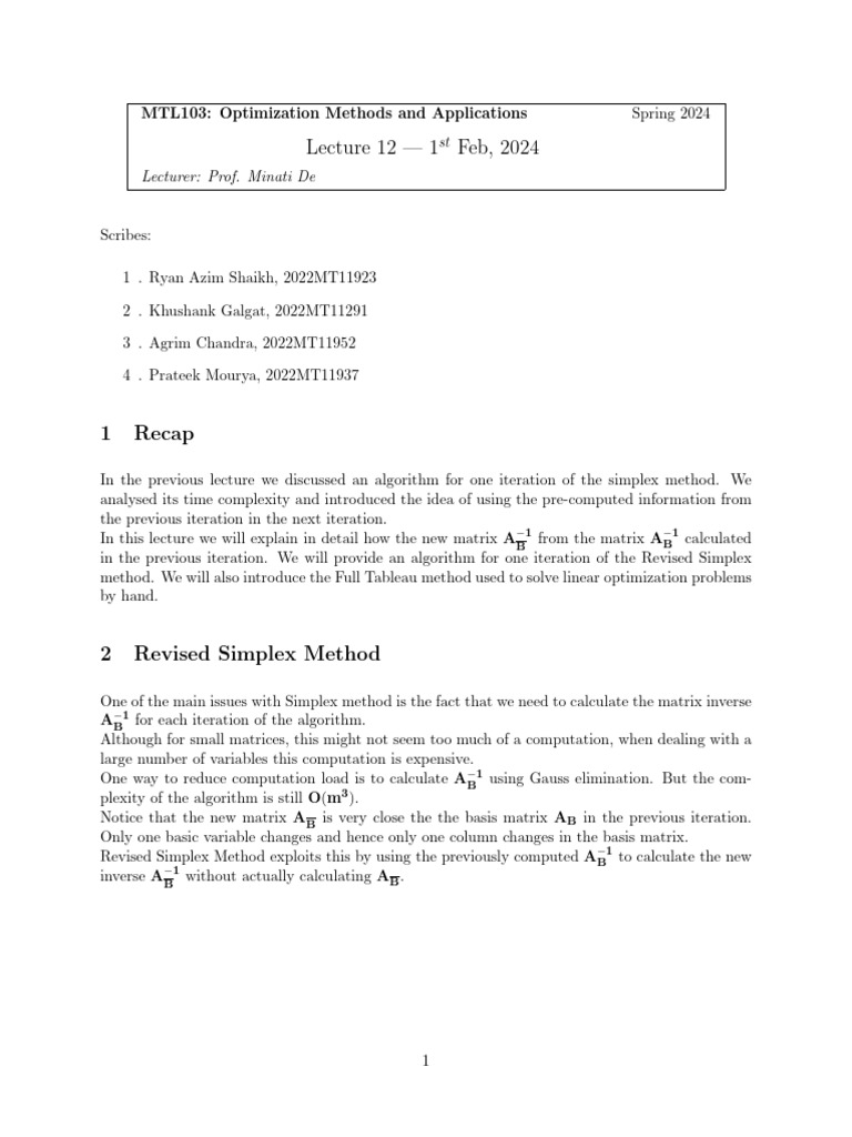LPP (Tableau Method) | PDF | Matrix (Mathematics) | Applied Mathematics