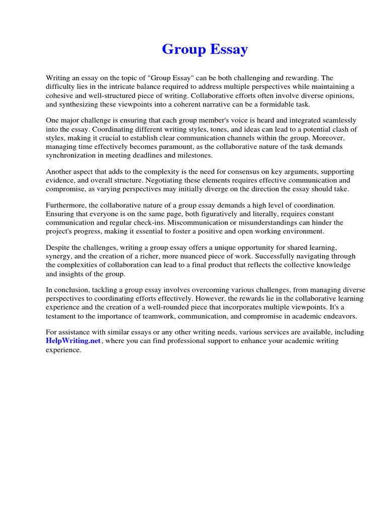 Group Essay | PDF