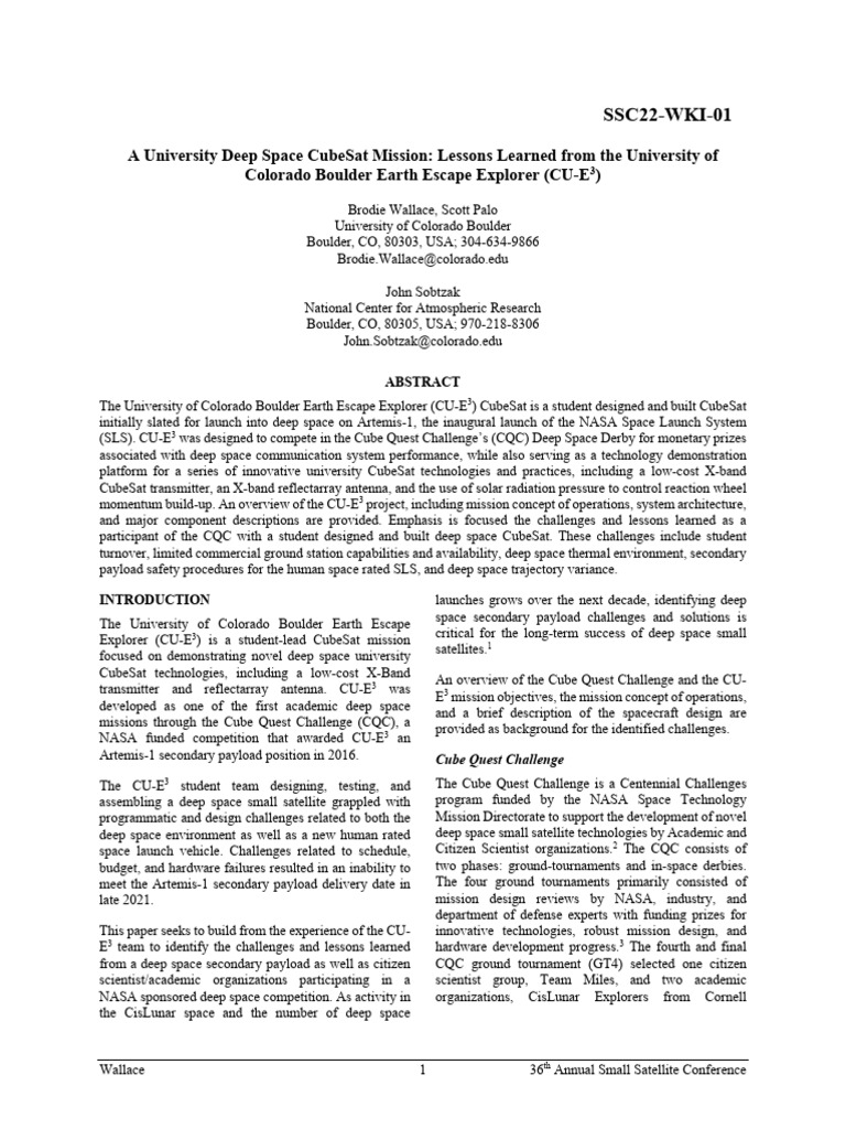 A University Deep Cube | PDF | Nasa | Outer Space