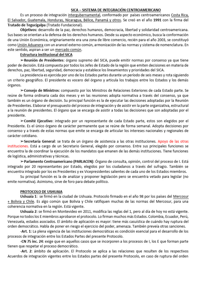 SICA | PDF | Gobierno