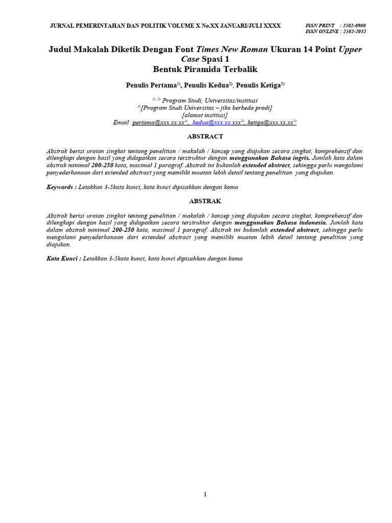 Format - Penulisan Ilmu Pemerintahan Ok | PDF