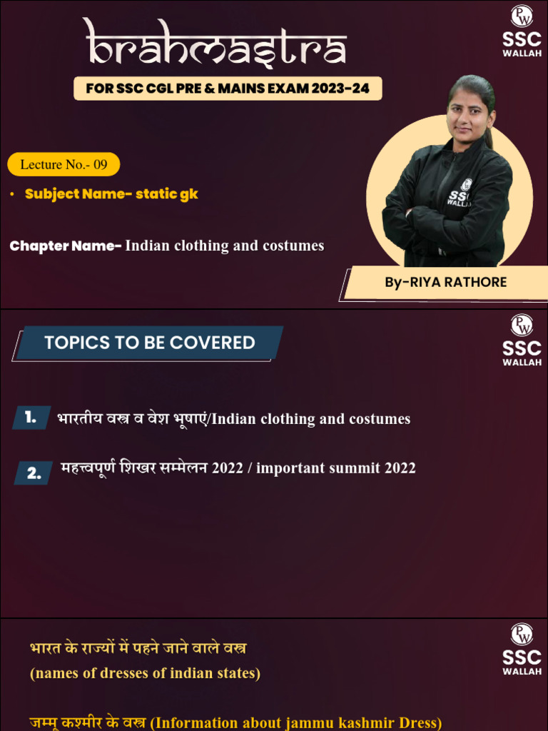 63e09e1f24a5860018044553 - ## - Clothing and Costumes Riya Mam | PDF