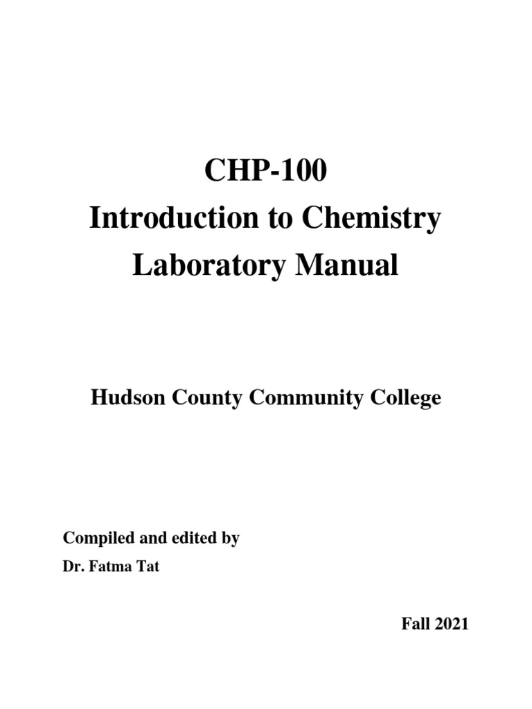 CHP-100 Lab Manual | PDF | Chemical Polarity | Chemical Bond