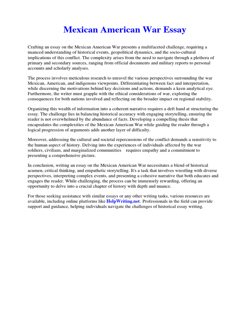 Mexican American War Essay | PDF | Essays | Narrative