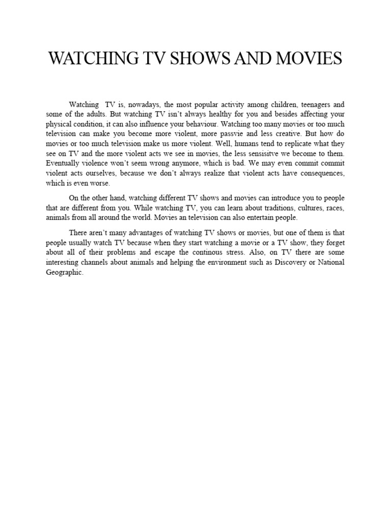 Watching TV Shows and Movies | PDF