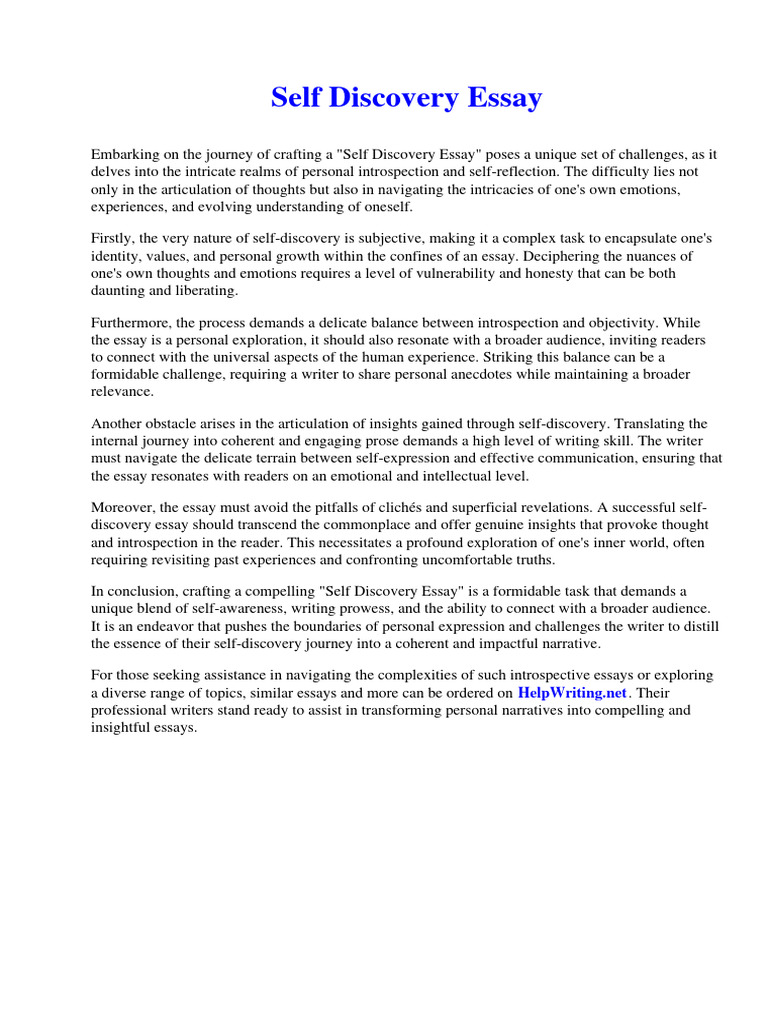 Self Discovery Essay | Download Free PDF | Apollo Program | Nasa