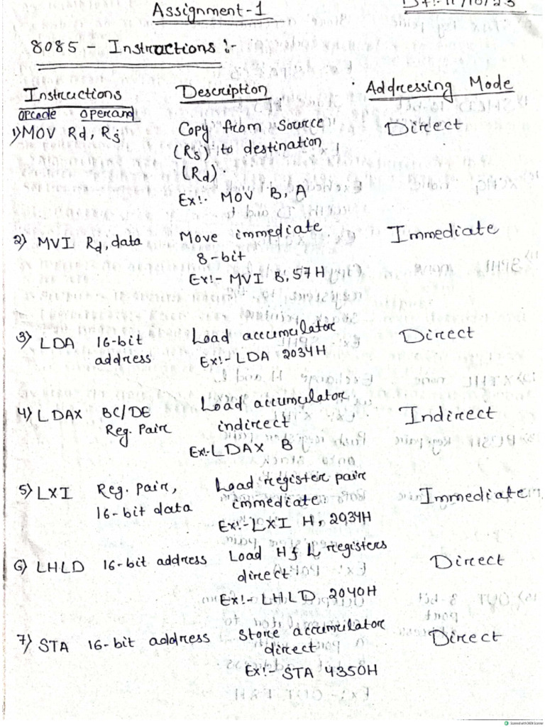 8085 Instructions | PDF