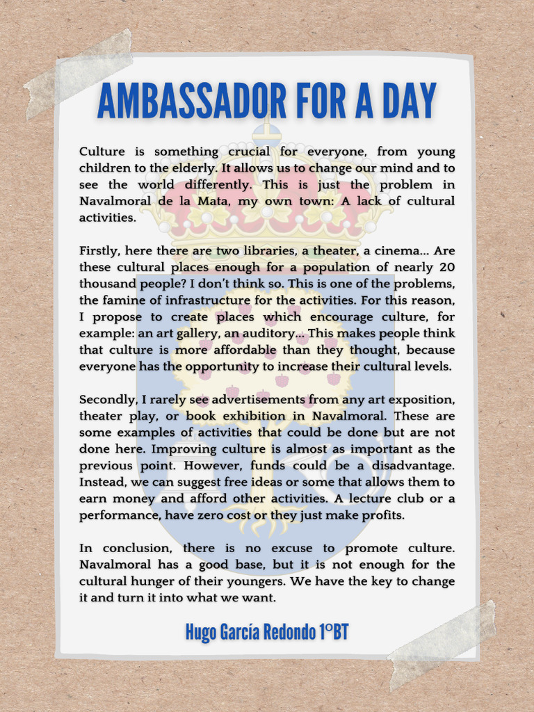 Ambassador For Day | PDF