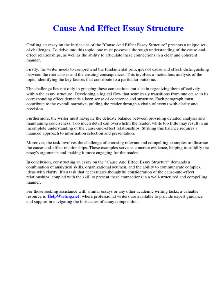 Cause and Effect Essay Structure | PDF | Radiocarbon Dating | Hearing