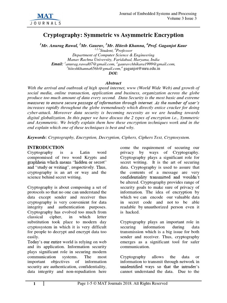(1-5) Cryptography Symmetric VS Asymmetric Encryption (2) - Format ... (1-5) Cryptography Symmetric VS Asymmetric Encryption (2) - Format ...