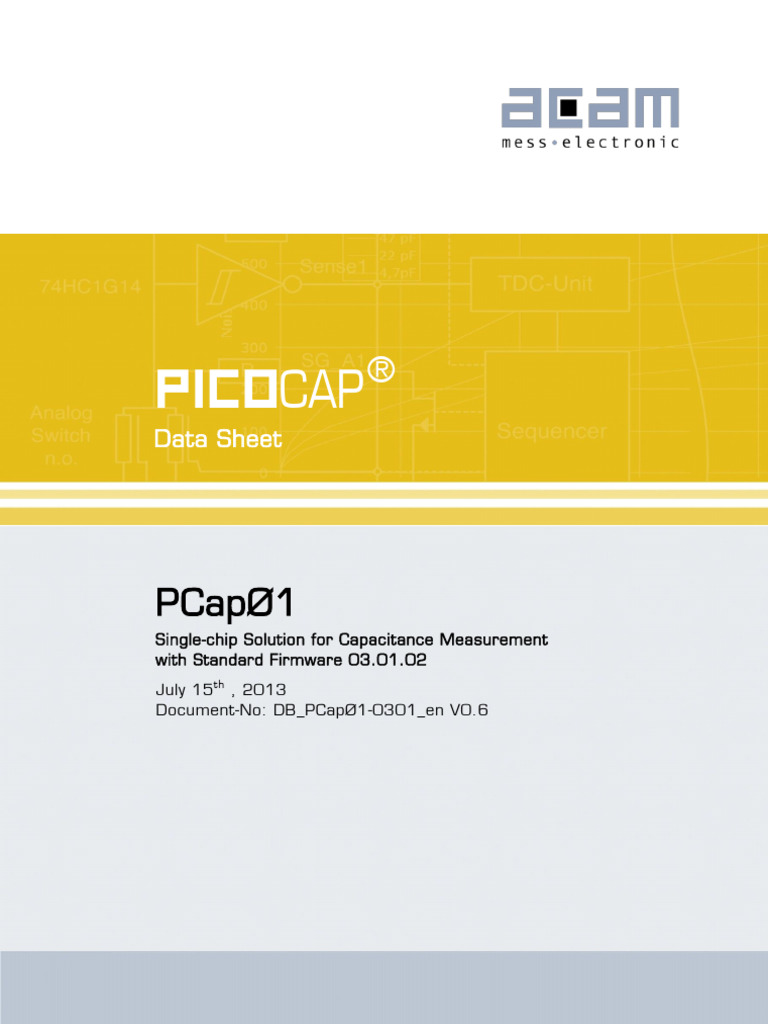 PCAP01 Datasheet | PDF | Capacitor | Capacitance