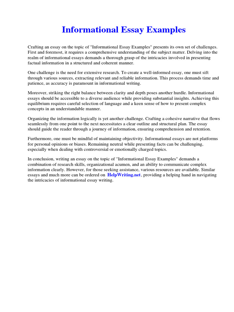 Informational Essay Examples | Download Free PDF | Sonnets | Poetry