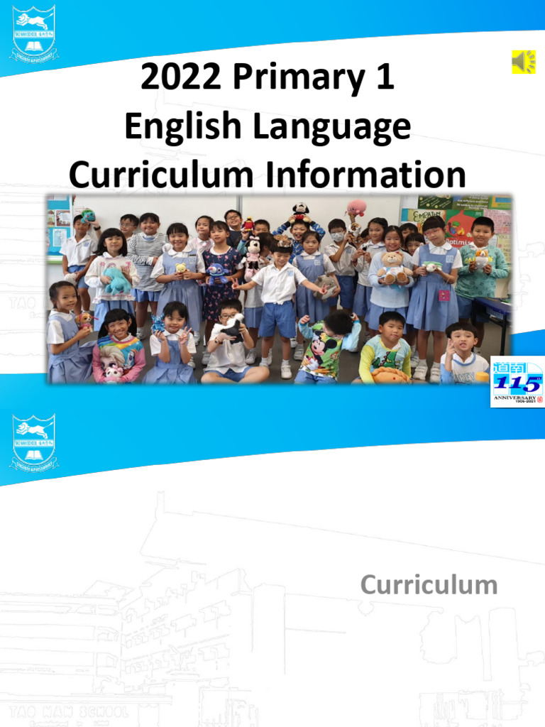 2022 P1 English Language Curriculum Information | PDF | Curriculum ...