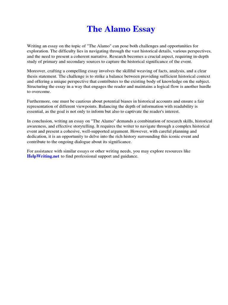 The Alamo Essay | PDF