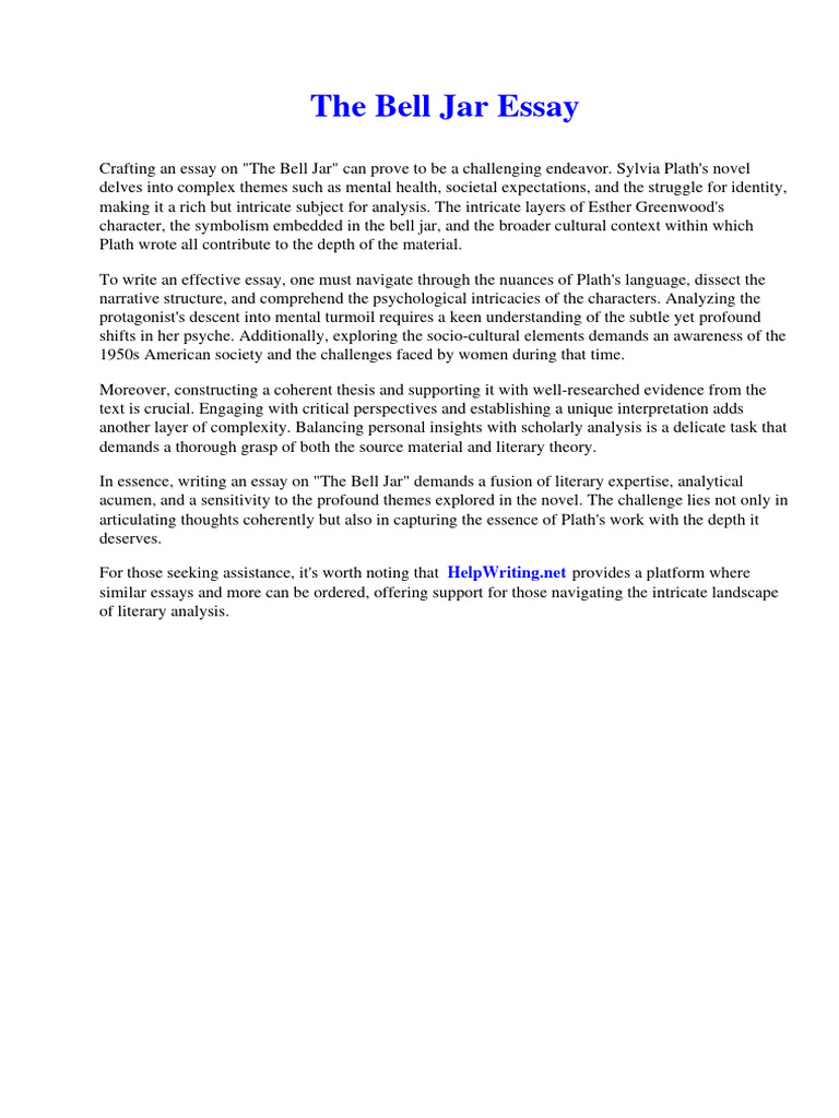 The Bell Jar Essay | PDF | Samurai