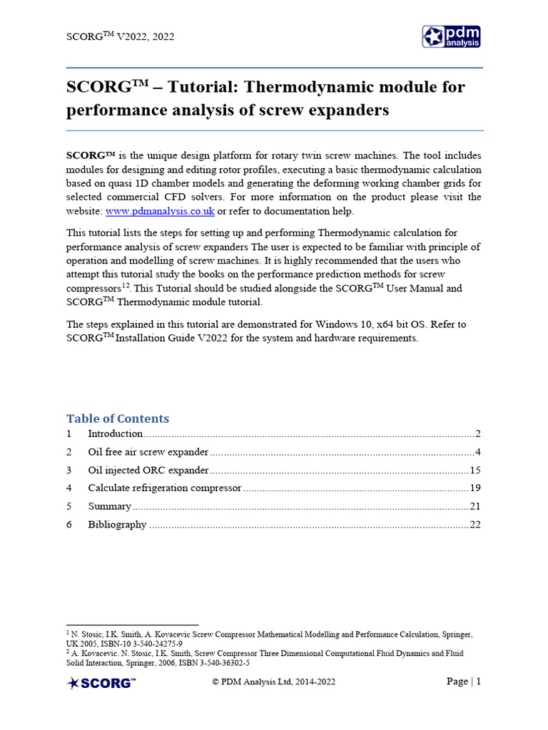 SCORG Thermodynamics Expander Tutorial V2022 | PDF | Mechanical Engineering | Applied And ...