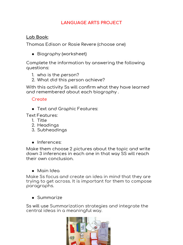 Language Arts Project | PDF