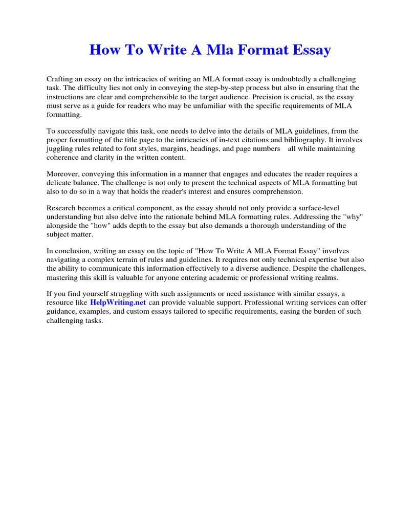 How To Write A Mla Format Essay | PDF | Jesus | Marketing