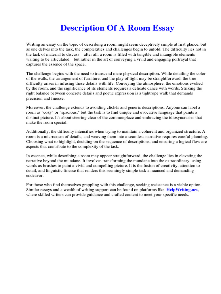 Description of A Room Essay | PDF | Computer Network | Wi Fi