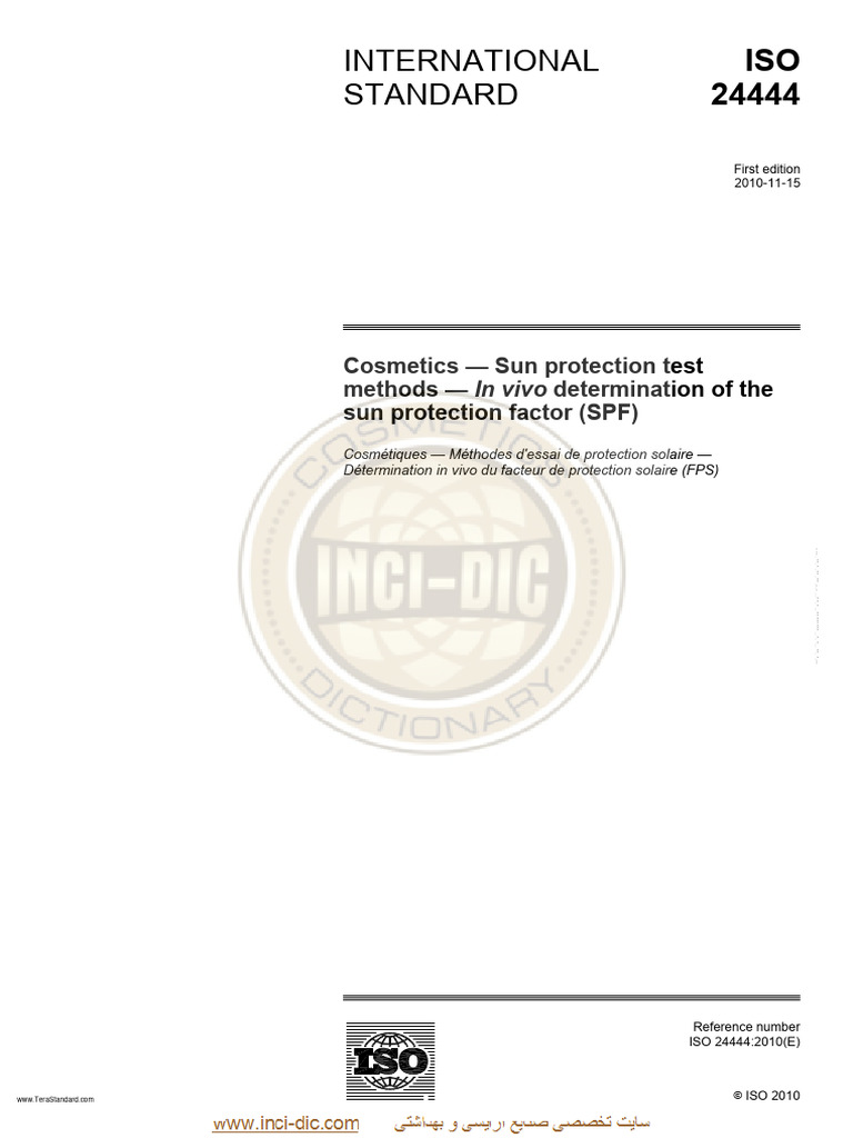 Iso 24444 374 | Download Free PDF | Sunscreen | Ultraviolet
