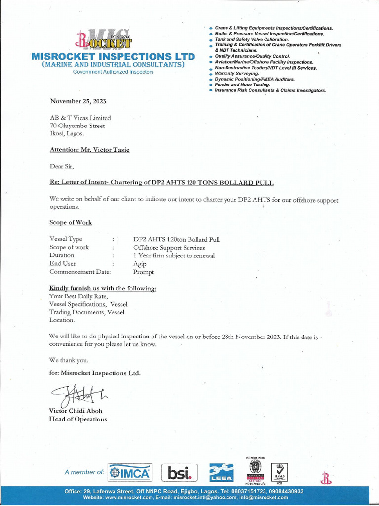 Letter of Intend | PDF