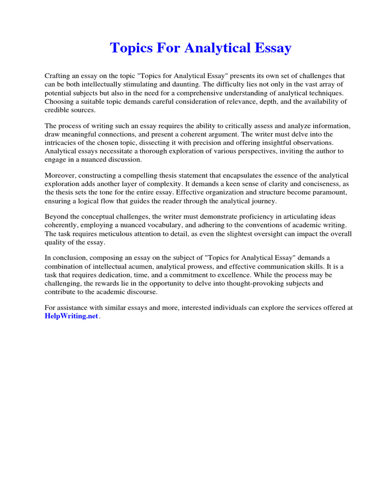 Analytical Essay Topics Guide | PDF | Lancelot | Data Compression