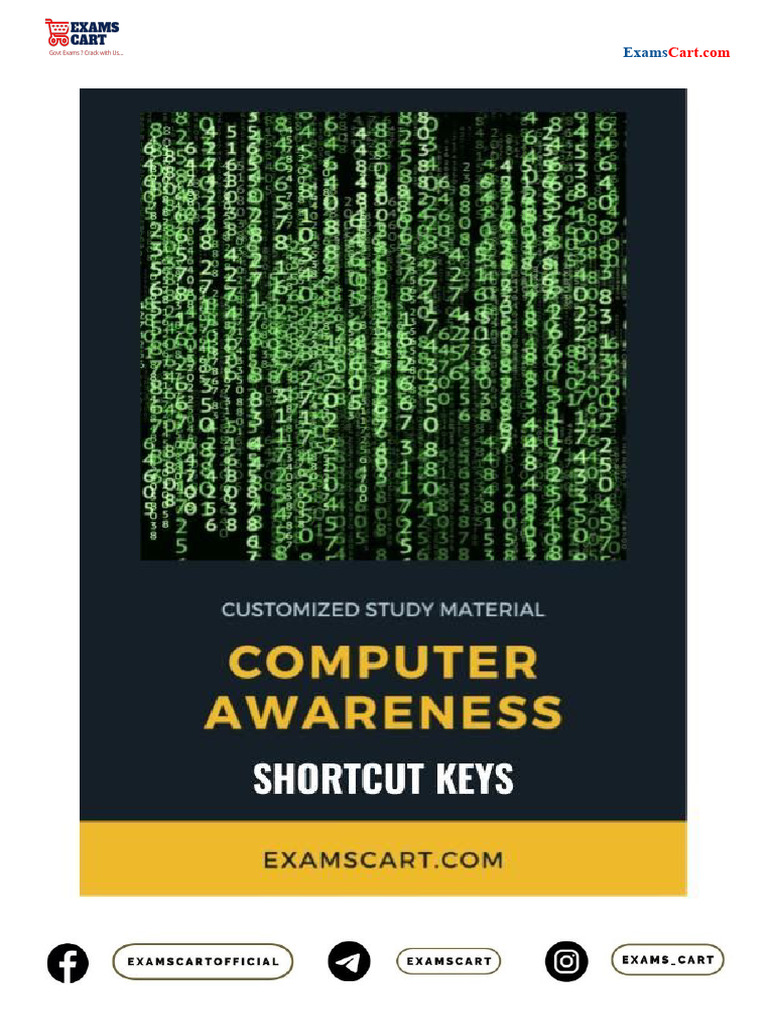 Computer Shortcut Keys Ebook by ExamsCart | PDF | Keyboard Shortcut ...