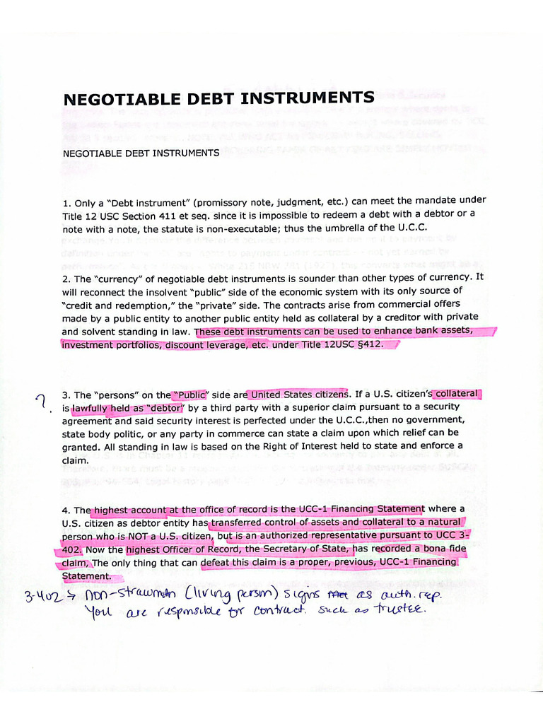 Negotiable Debt Instrument | PDF