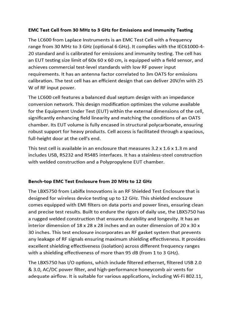 EMC Descriptions 20 Nov 2023 | PDF