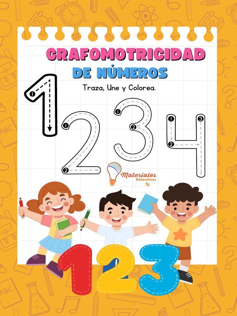 Fichas de Grafomotricidad de Numeros Del 1 Al 10 | PDF
