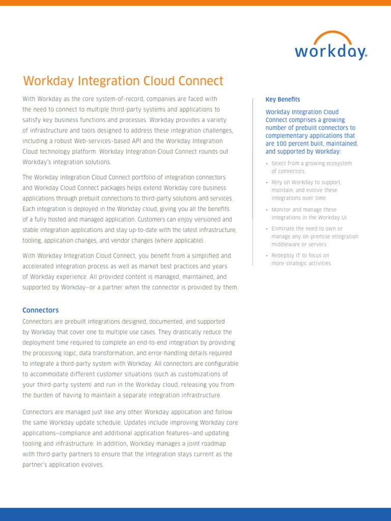 Datasheet Workday Cloud Connect | PDF | Payroll Tax | Cloud Computing