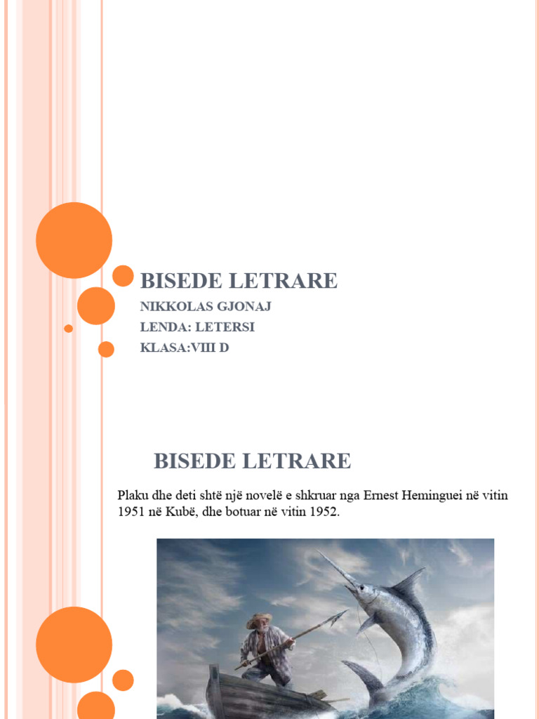 Bisede Letrare: Nikkolas Gjonaj Lenda: Letersi Klasa:Viii D | PDF