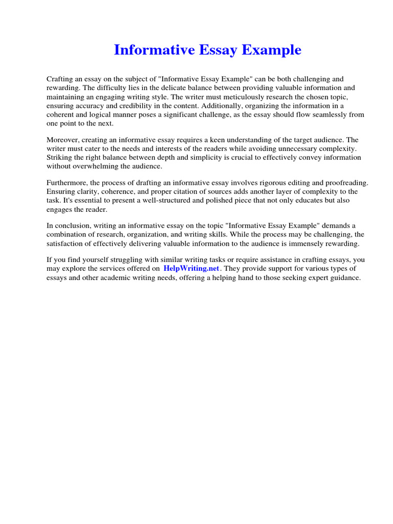 Informative Essay Example | Download Free PDF | Merlin