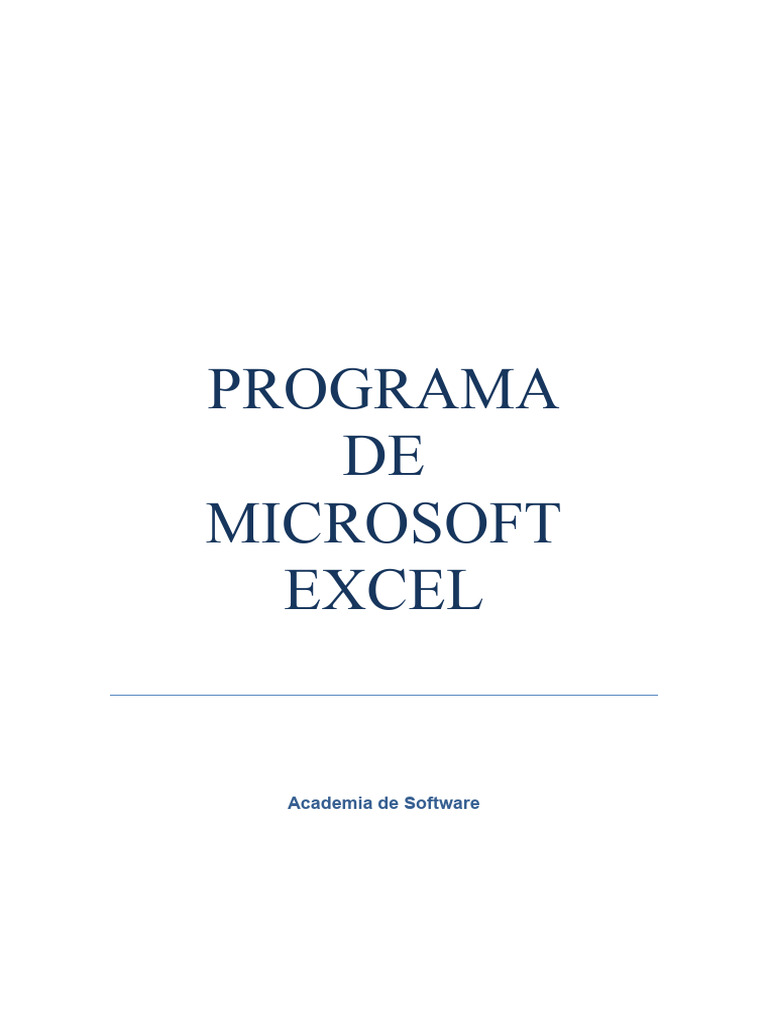 Programa de Excel | Descargar gratis PDF | Microsoft Excel | Hoja de ...