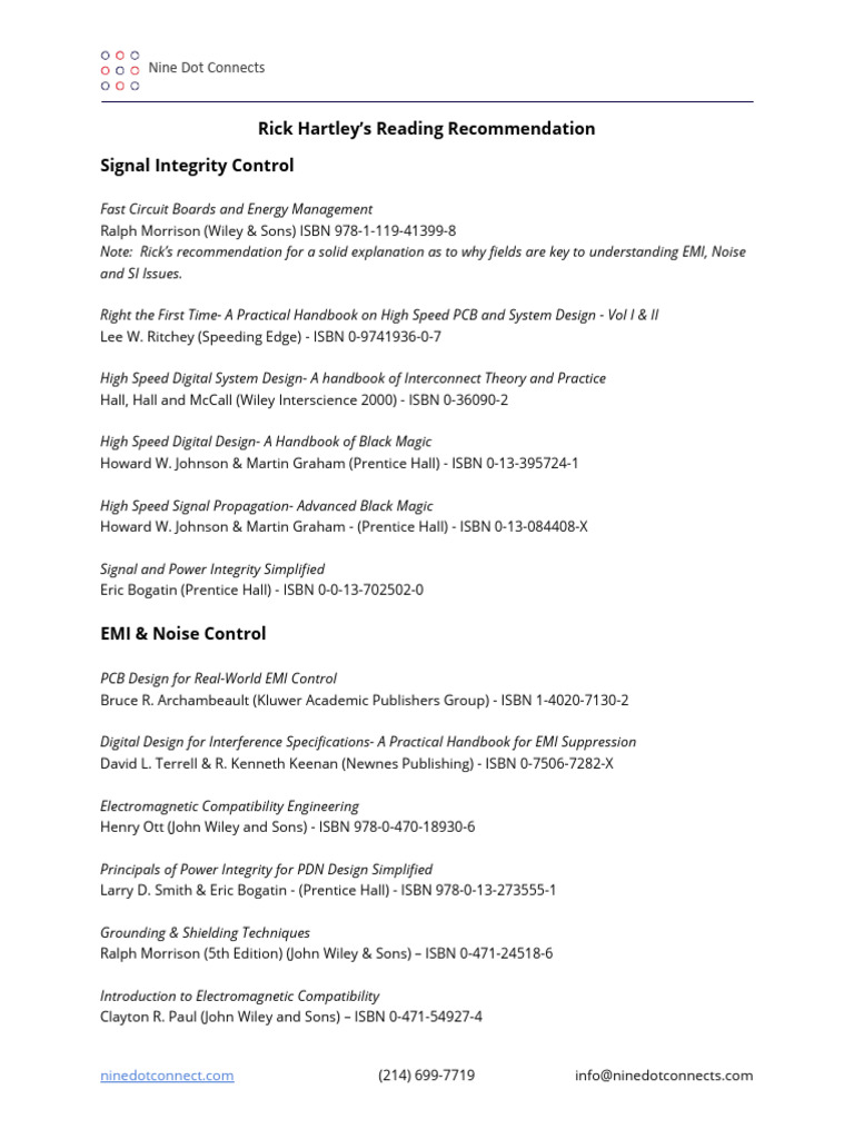 Recommended Reads for Signal Integrity | PDF | Technology & Engineering
