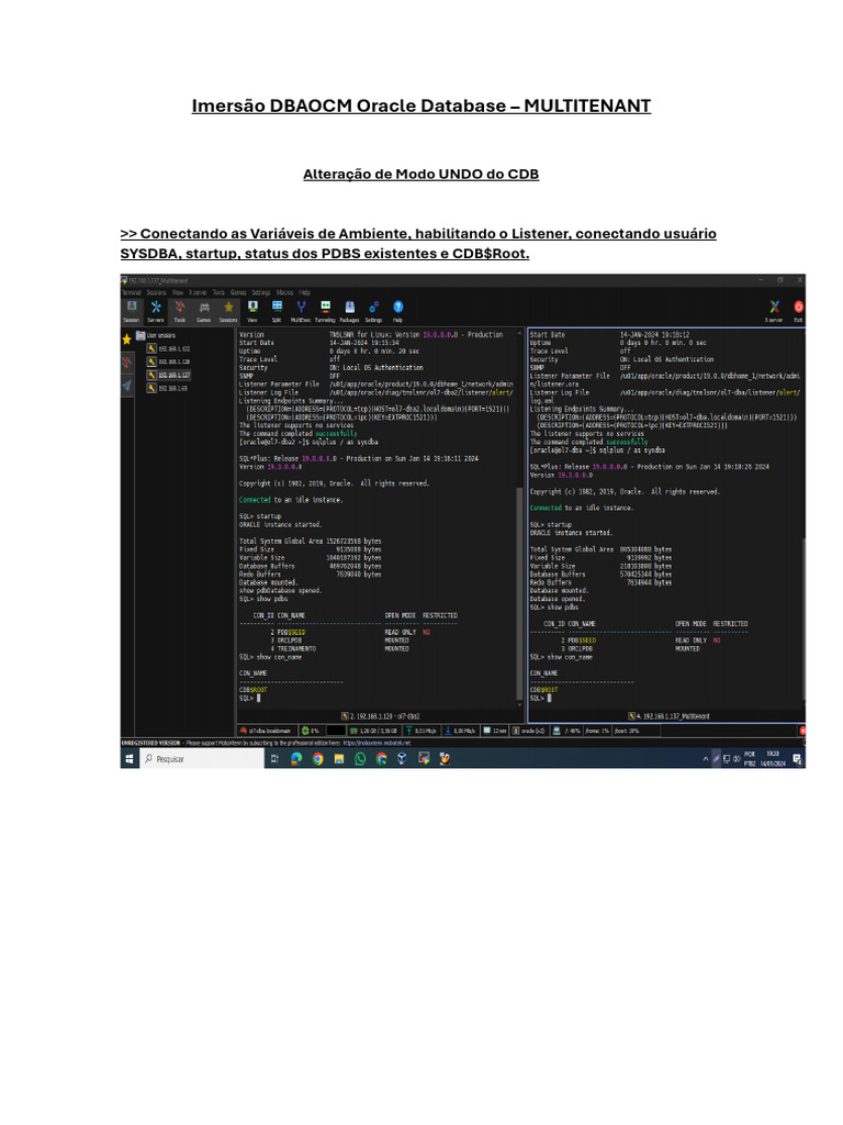 Imersão DBAOCM Oracle Database - Multitenant | PDF Imersão DBAOCM Oracle Database - Multitenant | PDF