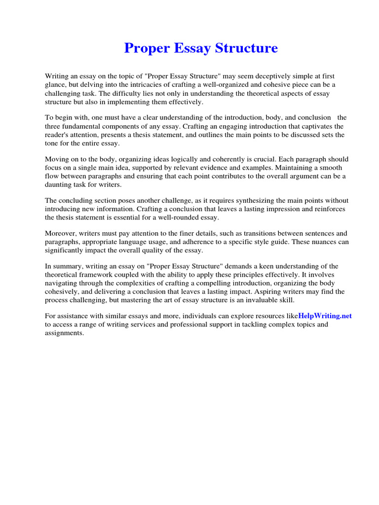 Proper Essay Structure | Download Free PDF | Liver