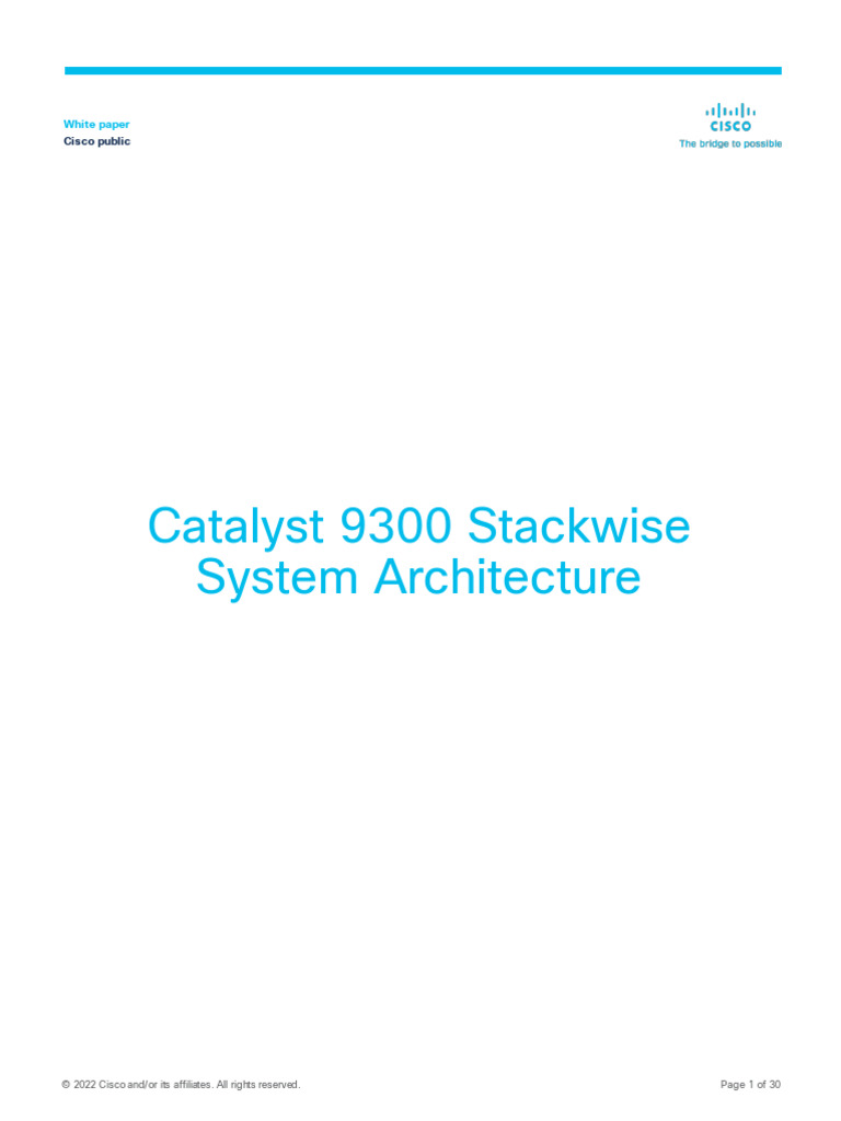 Cisco Catalyst 9300 Stackwise System Architecture | PDF | Computer Network | Network Switch