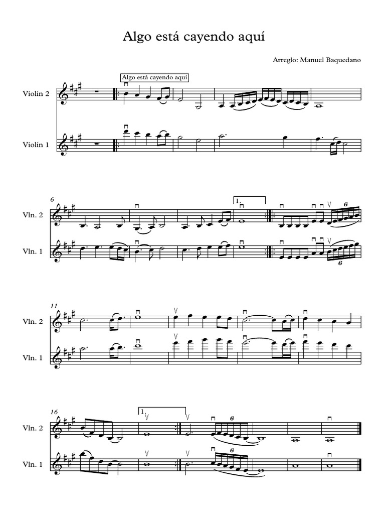 Algo Está Cayendo Aquí - Partitura Completa | PDF