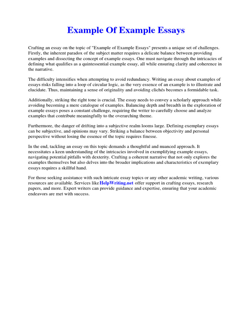 Example of Example Essays | PDF | Essays | Definition