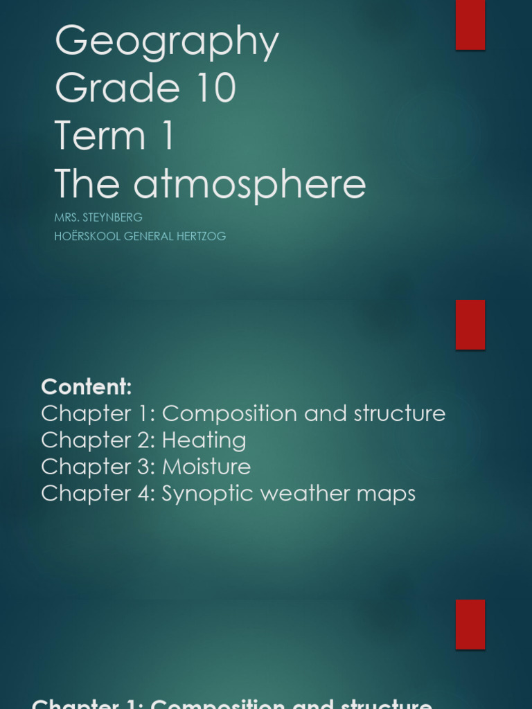 Geography Grade 10 Term 1 | PDF | Cloud | Water Vapor