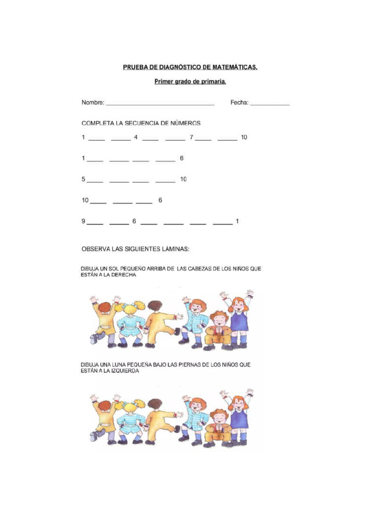 Prueba Diagnostica Mate Primer Grado | PDF