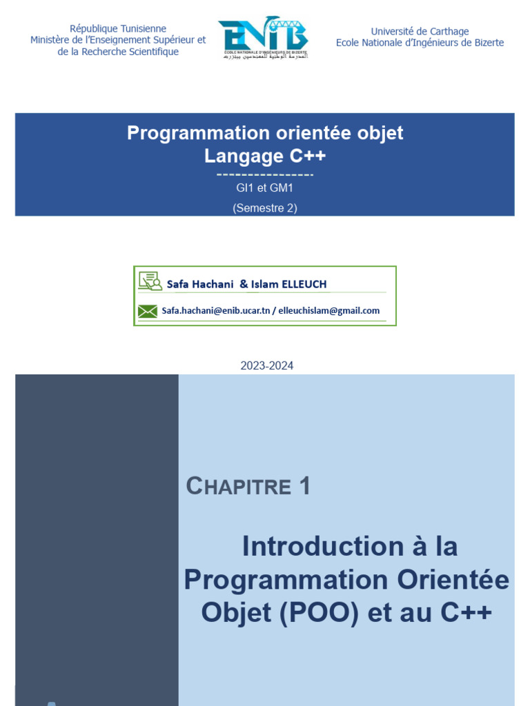 CH 1 Poo | PDF | Programmation orientée objet | Objet (informatique)